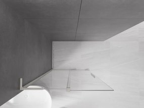 Mexen Velar L, posuvná sprchová zástěna Walk-in 100 x 200 cm, 8mm čiré sklo, broušená ocel, 871-100-003-03-97