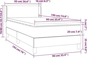 Box spring postel s matrací taupe 90x190 cm textil 3130077