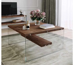 Designový konferenční stolek Quanda 75 cm vzor ořech