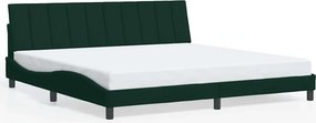 Rám postele bez matrace Hanko tmavě zelená 200 x 200 cm samet 3207870