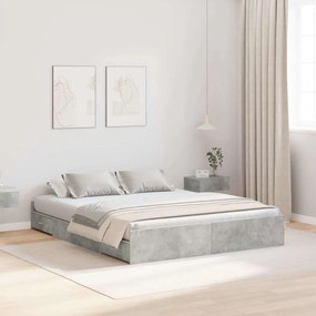 Rám postele s úložným prostorem Betonově šedá 140 x 200 cm 3335296