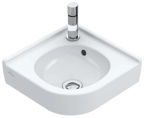 Villeroy & Boch O.novo - Umývátko rohové 32x32 cm, s přepadem, 1 otvor pro baterii, CeramicPlus, alpská bílá 731032R1