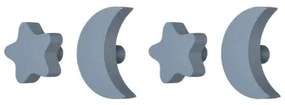 Háčky Stars and Moons hooks Grey - set 4 ks Nofred