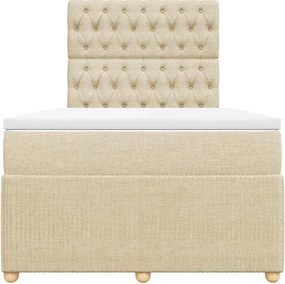 Box spring postel s matrací krémová 120x200 cm textil 3292035
