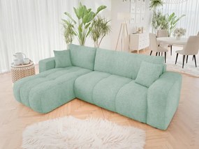 Rohová rozkládací sedačka Larow Boucle, Potah: Coral 55