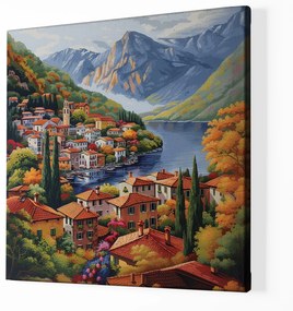 Obraz na plátně - Vesnička u Lago di Iro FeelHappy.cz Velikost obrazu: 100 x 100 cm