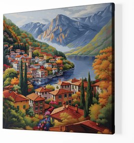 Obraz na plátně - Vesnička u Lago di Iro FeelHappy.cz Velikost obrazu: 120 x 120 cm