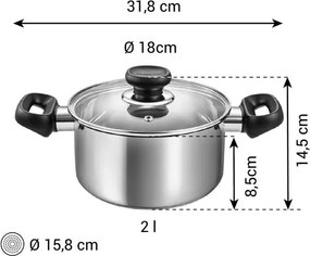 TESCOMA Kastrol BRAVA s poklicí ø 18 cm, 2,0 l