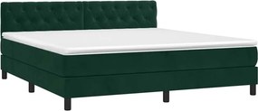 Box spring postel s matrací tmavě zelená 160x200 cm samet 3141494