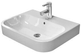 Duravit Happy D.2 - Umyvadlová mísa, 1 otvor pro armaturu propíchnutý, 60 x 46 cm, bílá 2315600000