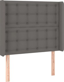 Box spring postel s matrací a LED šedá 80 x 200 cm umělá kůže 3139353