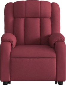 Elektrické zvedací masážní polohovací křeslo vínové textil 3205355