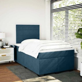 Box spring postel s matrací modrá 120 x 200 cm samet 3290886