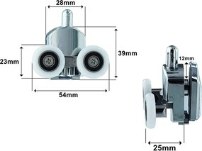 Verk Group Válečky pro sprchový kout sada koleček 8 válečků
