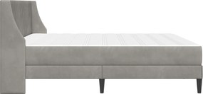 Rám postele s matrací s matrací Světle šedá 200 x 200 cm samet 3414819