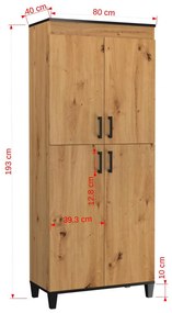 ADRK Policová skříň POLA 17 ART 80, dub artisan