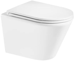 Mereo WC závěsné 365 x 375 x 540 mm zadní odpad rimless vč. sedátka keramika bílá VSD85T1