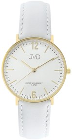 Bílé dámské luxusní elegantní hodinky JVD J4173.2 se zlatými prvky