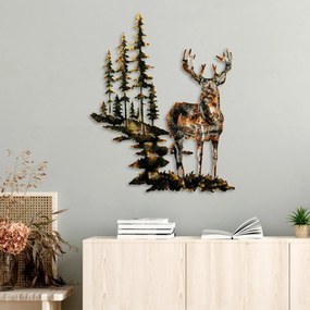 Nástěnná kovová dekorace Deer 3 vícebarevná