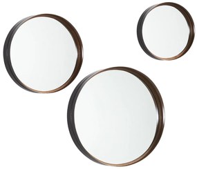 OnaDnes -20% Set tří měděných zrcadel Kave Home Ralphe 30/41/51 cm