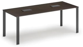 Stůl INFINITY 2000 x 900 x 750, wenge + 2x stolní zásuvka TYP V, černá