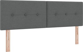 Postel s boxspringem s čelo Tmavě šedá 140 x 200 cm textil 3338693