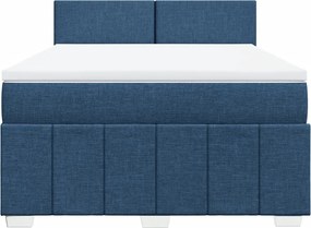 Box spring postel s matrací modrá 160x200 cm textil 3287118