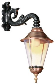 Hoorn - Venkovní nástěnné svítidlo, spodní zásuvka, černé
