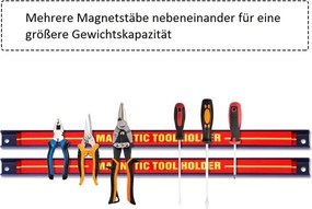 Costway Sada 12 magnetických lišt na nářadí, délka 46 cm