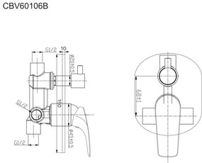 Mereo Mereo, Sprchový set s dvoucestnou podomítkovou bateríí, CB650SE2