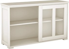 Costway Příborník s posuvnými dvířky 106,5 cm, krémově bílý