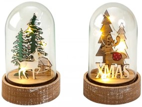Vánoční LED dekorace ve skle 13cm, 2ks