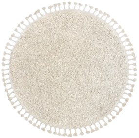 Dywany Łuszczów, Kusový koberec Berber 9000 cream kruh, 120x120 (průměr) kruh, bílá, ložnice