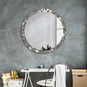 Kulaté dekorativní zrcadlo Stokrotka ivory fi 90 cm