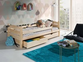 Masivní postel MATĚJ 90x190  cm s úložným prostorem - PŘÍRODNÍ
