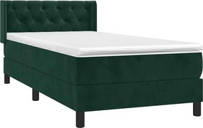 Box spring postel s matrací tmavě zelená 80 x 200 cm samet 3131108