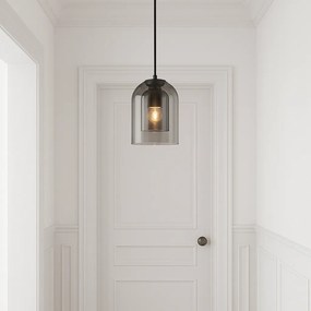 Toolight Amber, závěsné svítidlo 1xE27 APP1704-1PC, šedá-černá, OSW-04336