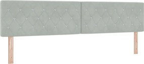 Postel s boxspringem s čelo Světle šedá 200 x 200 cm samet 3341432
