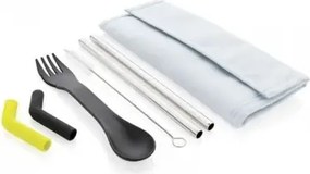 XD Design Set příborů a slámek Tierra / 2ks / světle modrá