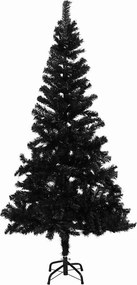 Umělý vánoční stromek s LED a sadou koulí černý 150 cm PVC 3077589