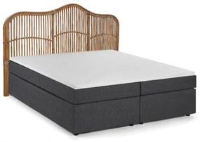 Postel boxspring s čelem z ratanu Nebea 180x200