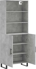 Skříň highboard betonově šedá 69,5x34x180 cm kompozitní dřevo 3189281