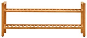 vidaXL Botník se 2 policemi 100 x 27 x 40 cm masivní dubové dřevo