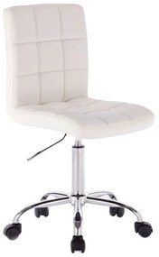 LuxuryForm DESIGN Židle TOLEDO na stříbrné podstavě s kolečky - bílá