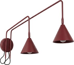Sollux Lighting Nástěnné svítidlo NOX 2 bordó s vypínačem