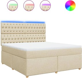 Box spring postel s matrací krémová 180x200 cm textil 3293671