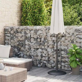 Gabionová zeď s víky z pozinkované oceli 600 x 50 x 150 cm 143582