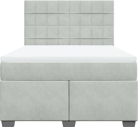 Box spring postel s matrací světle šedá 140x190 cm samet 3290906