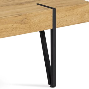 AUTRONIC Konferenční stolek 110x60x42, MDF divoký dub, kov černá matná