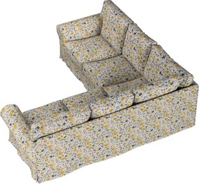 Potah na pohovku IKEA  Ektorp rohová barva žlutá látka pletený vzor, vzorované